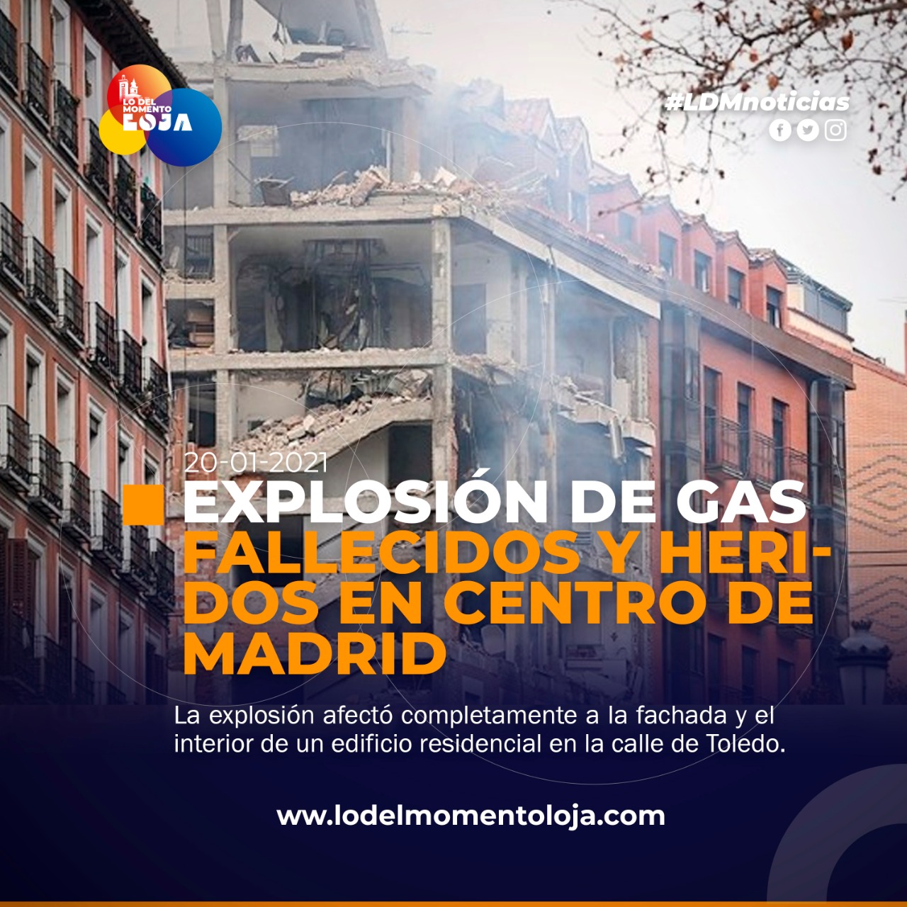 Explosión de gas en el centro de Madrid