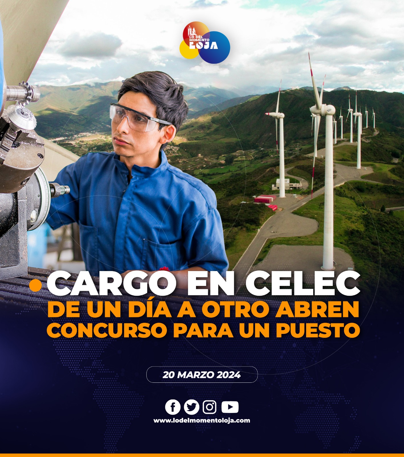 Abren puesto de trabajo de un día para otro en CELEC EP