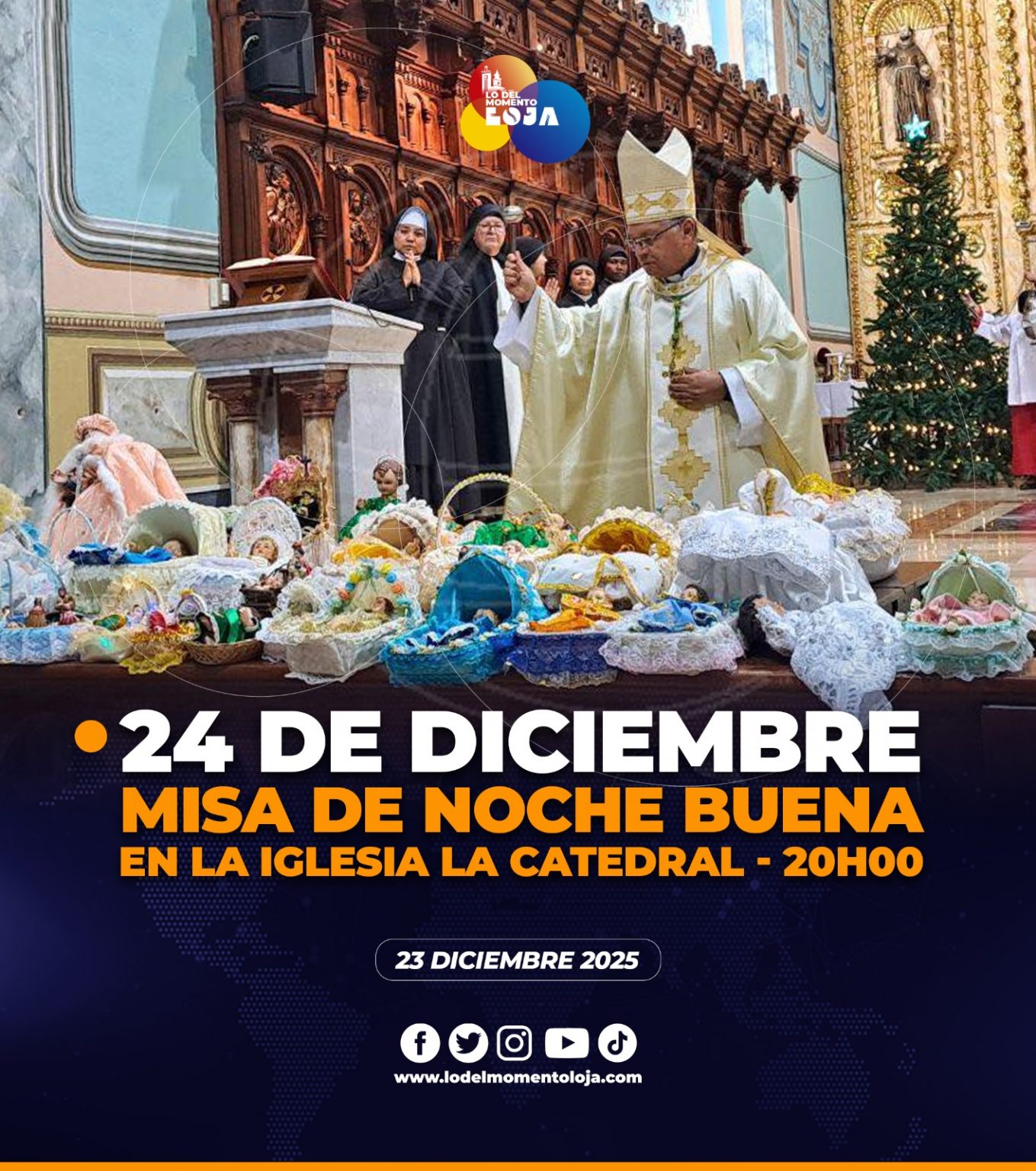 Eucaristía de Noche Buena se realizará en la Catedral de Loja